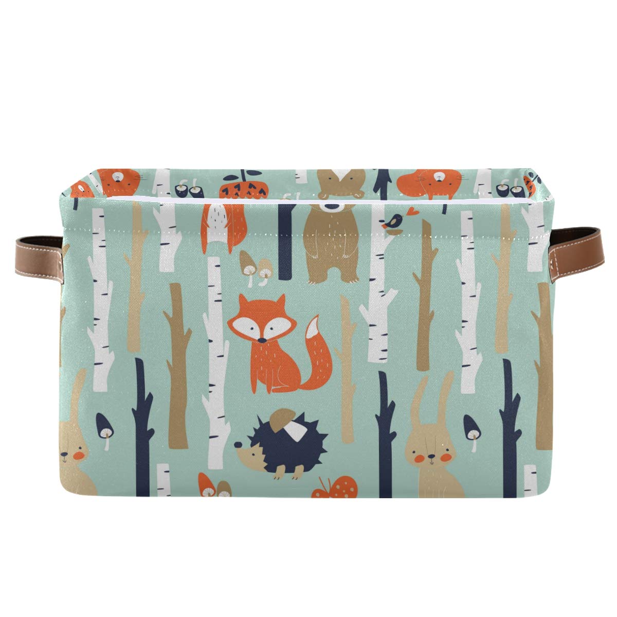 Amazon.com: Storage Basket Cube Cute Forest Fox Bear Large Collapsible ...