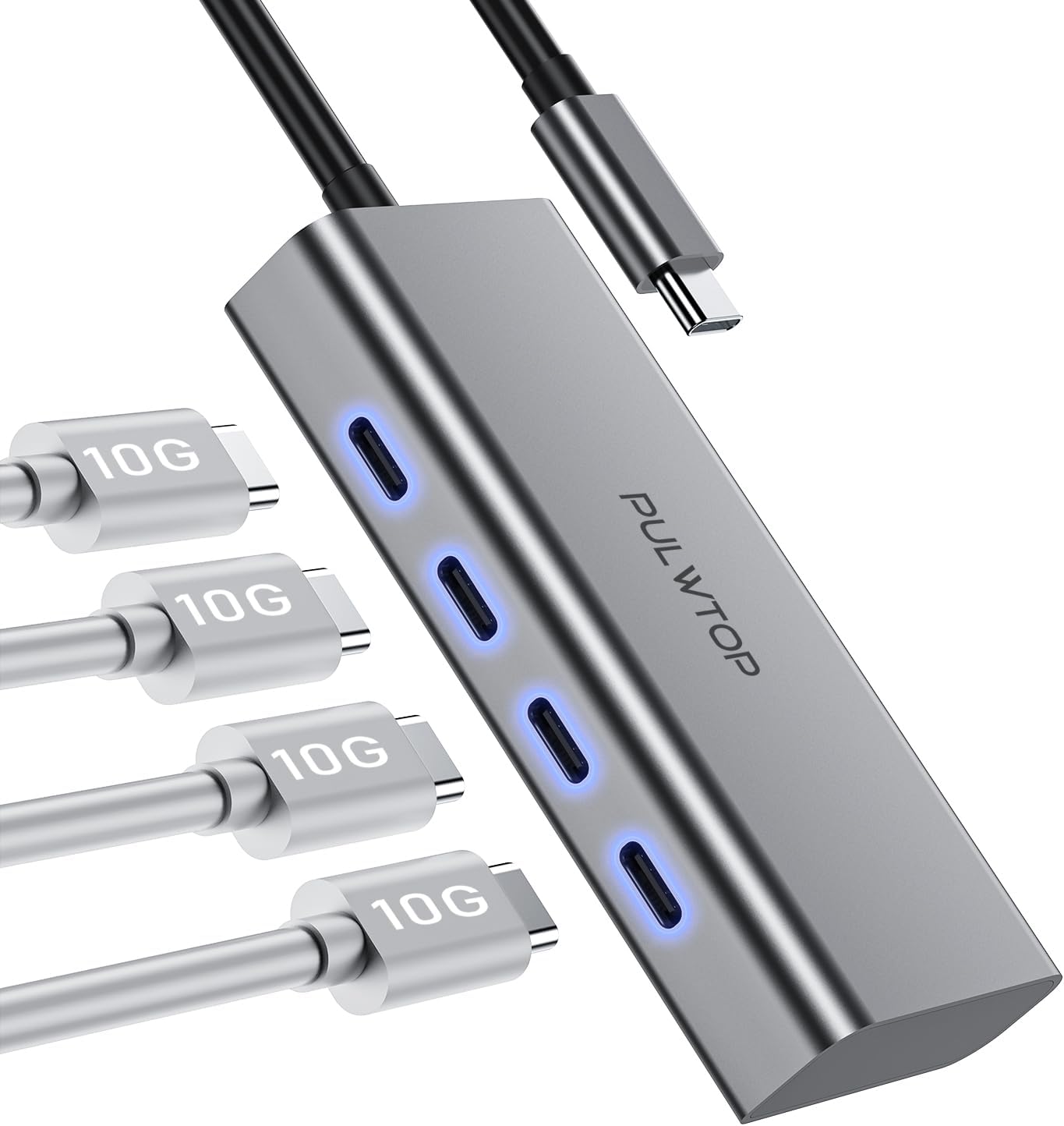 PULWTOP 4 Port USB C 3.0 Hub, USB Hub with 4*USB C 10 Gbps, Type C Hub ...