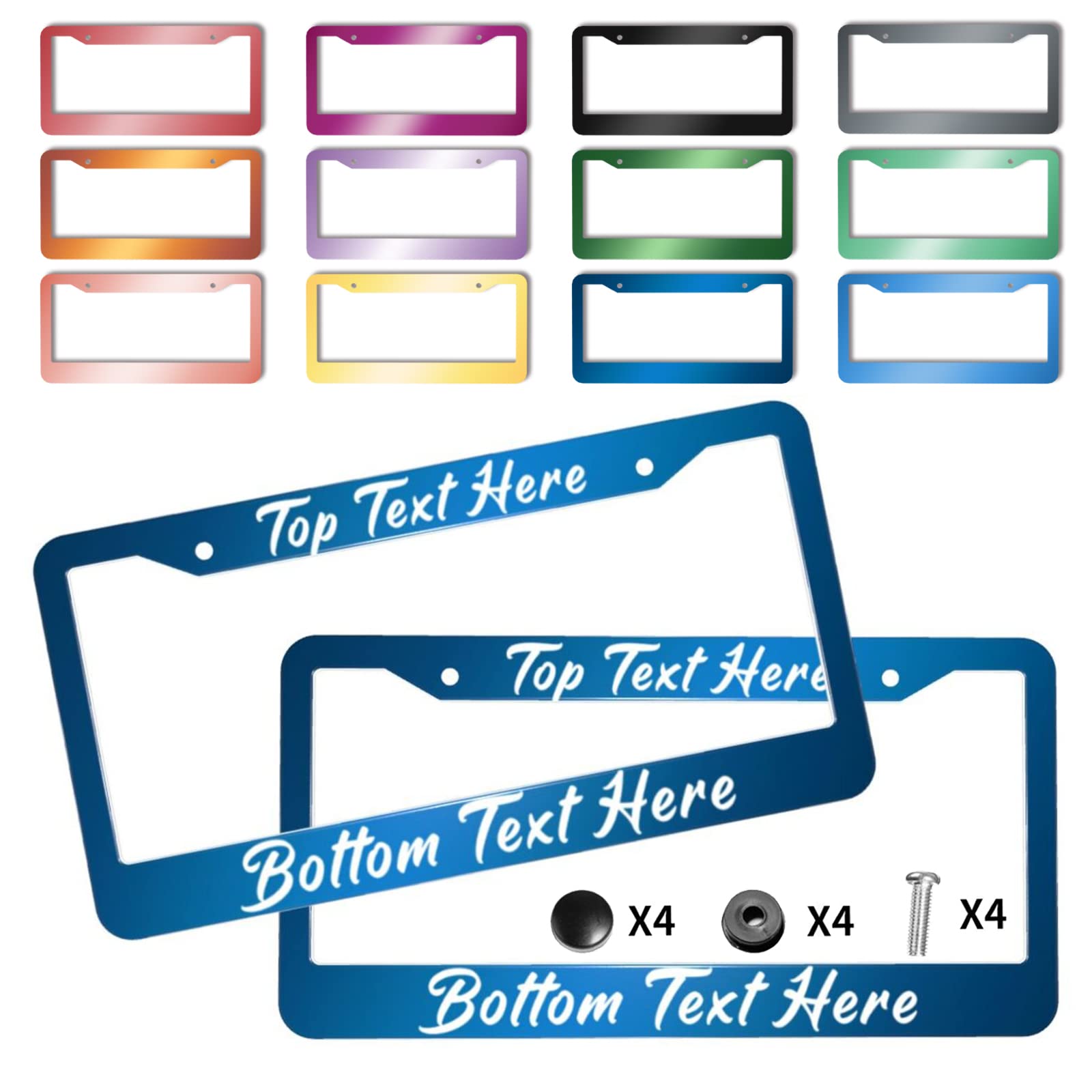 Amazon.com: 2 Pack Custom Personalized License Plate Frame Customized ...