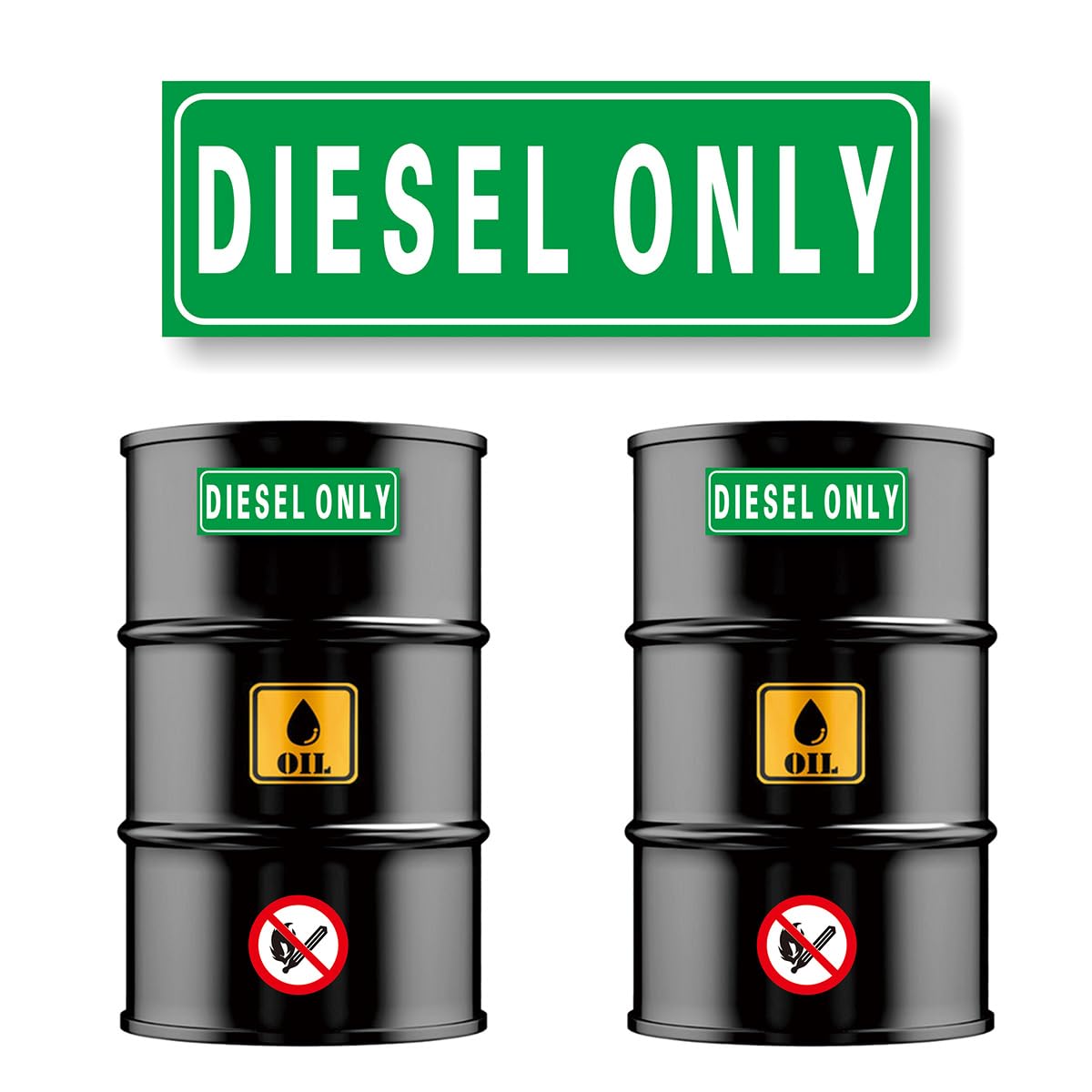 Snapklik.com : 6-Pack Diesel Only Labels - Heavy-Duty, Weatherproof ...