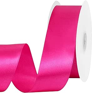 Amazon.com: 60 Yards Hot Pink Ribbon 1-1/2 Inch Pink Satin Ribbon for ...