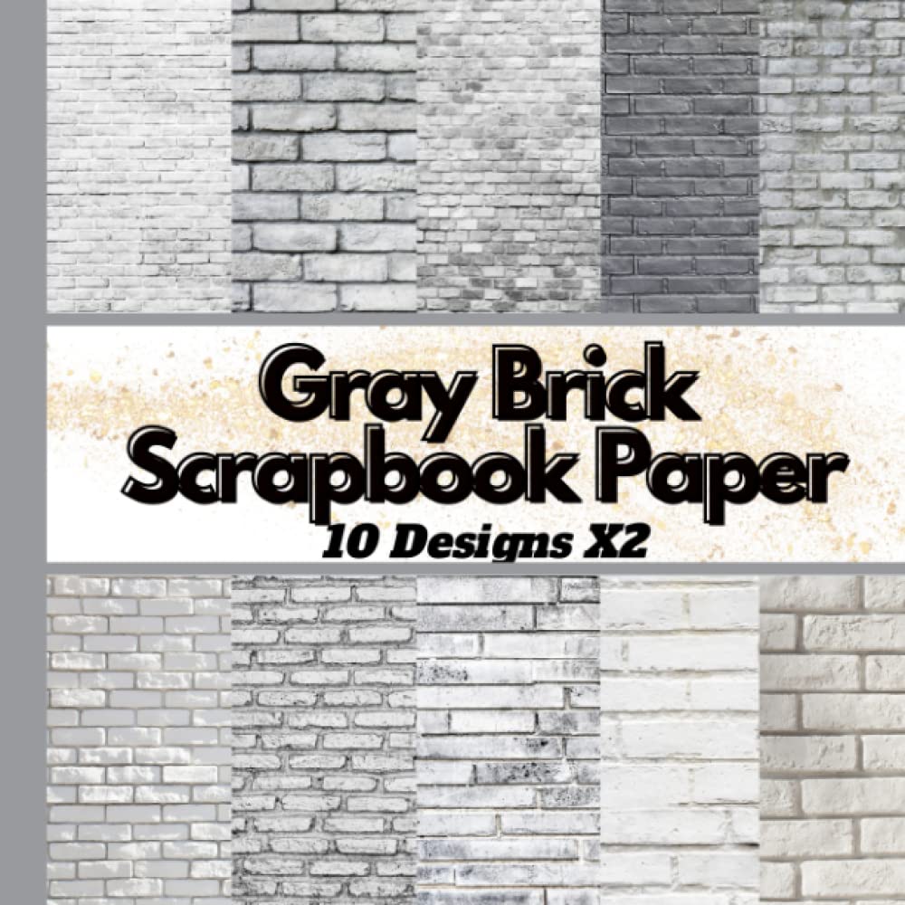 Gray brick scrapbook paper: scrapbooking paper brick wall Double Sided ...