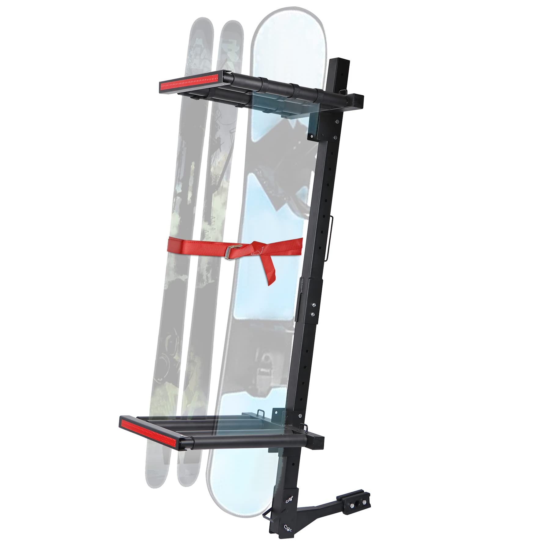 Neorexon Folding Hitch Ski Rack, Hitch-Mounted Ski & Snowboard Car ...