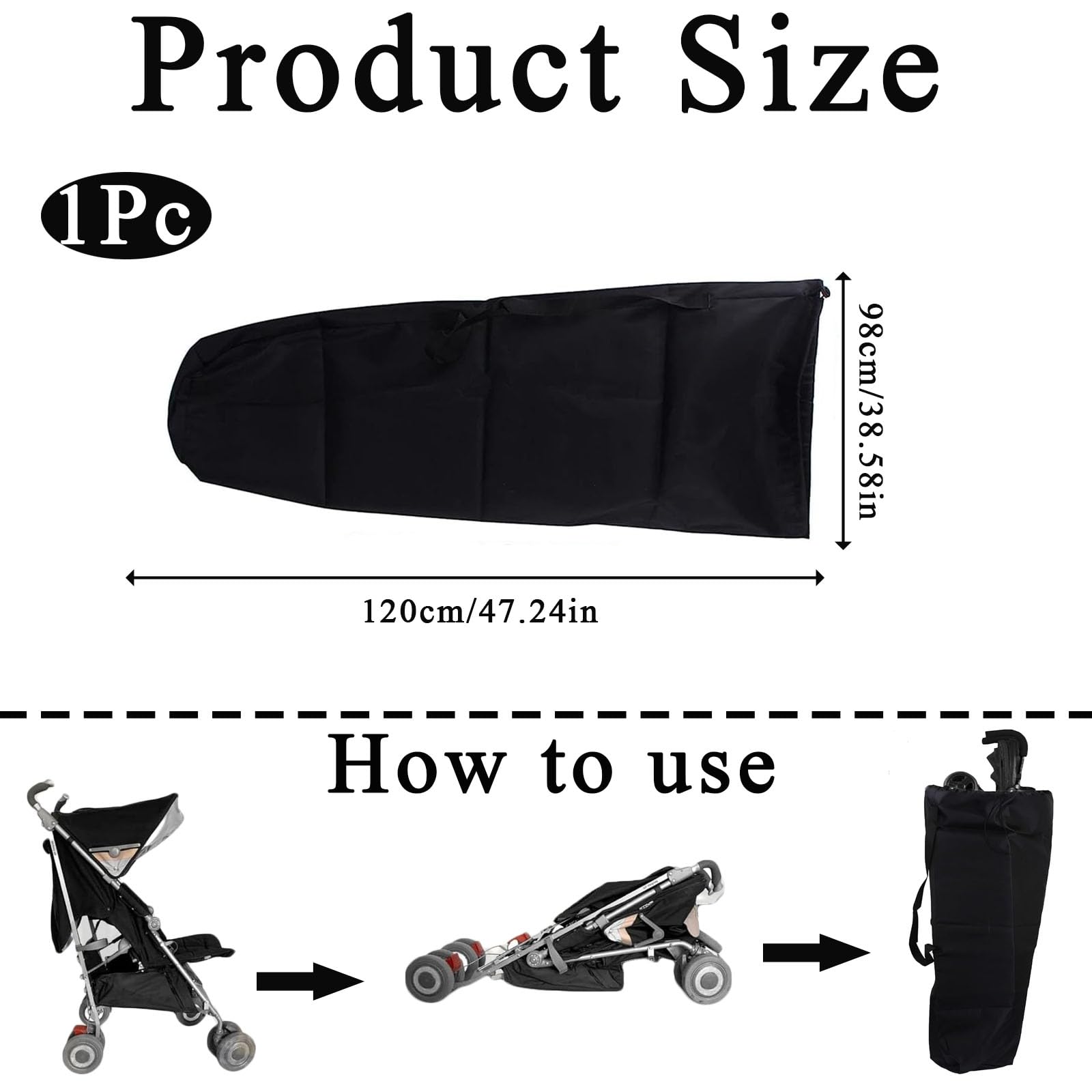 Stroller Travel Bag, Waterproof Pram Bag For Airplane, Stroller Bag For ...