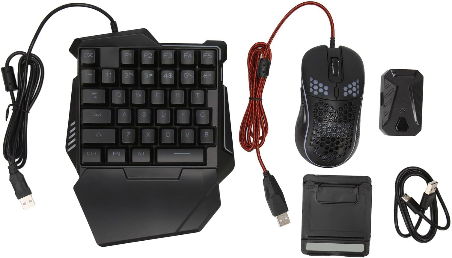Amazon.com: One Hand RGB Gaming Keyboard and Mouse Combo, Half Hand ...