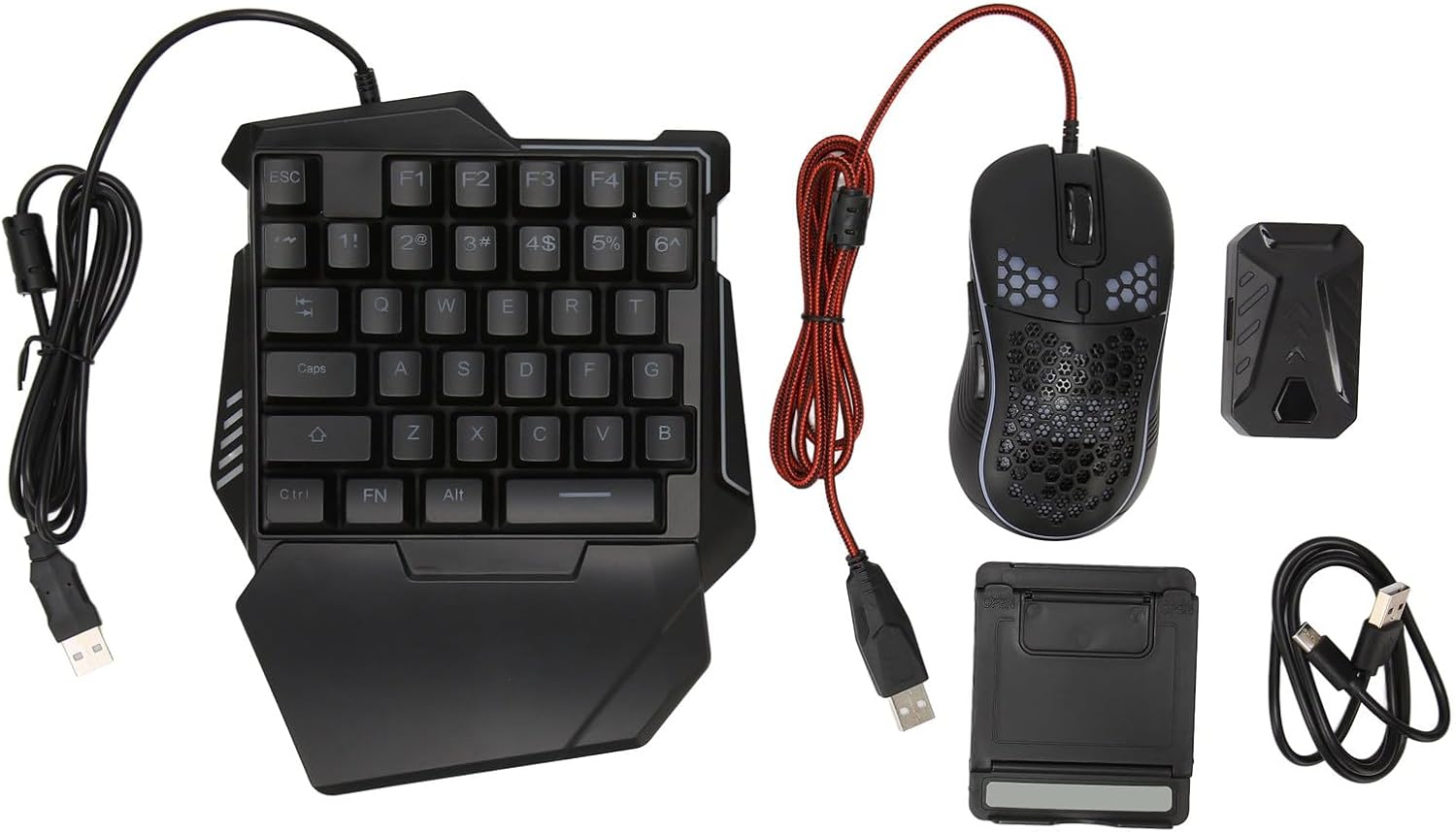 Amazon.com: One Hand RGB Gaming Keyboard and Mouse Combo, Half Hand ...