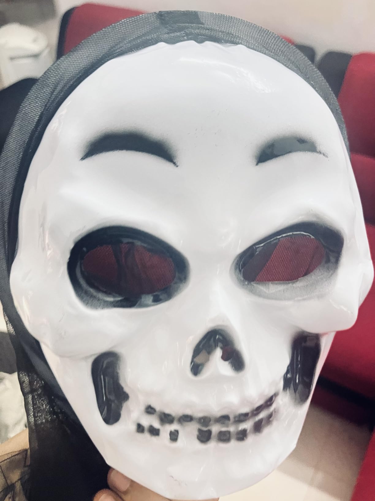 Buy BookMyCostume Scream Skeleton Ghost Plastic Mask Adult & Kids Fancy ...