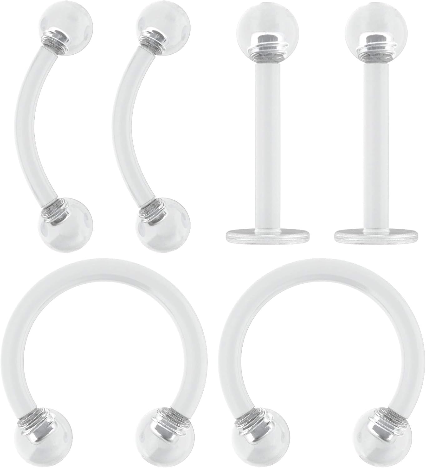 Amazon.com: 4pc 16g Lip Piercing Retainer 8mm Nose Daith Cartilage ...