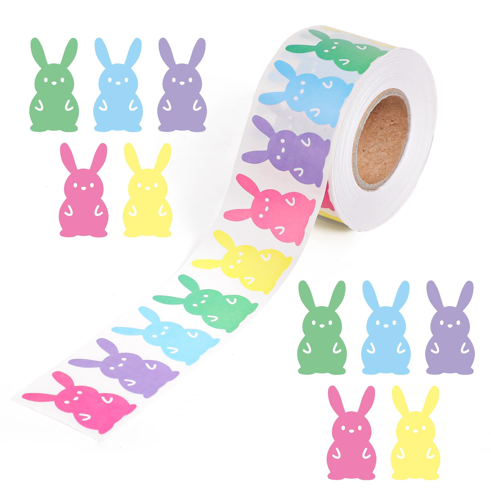Amazon.com: 1000pcs Easter Bunny Stickers, 5 Colors Easter Stickers ...