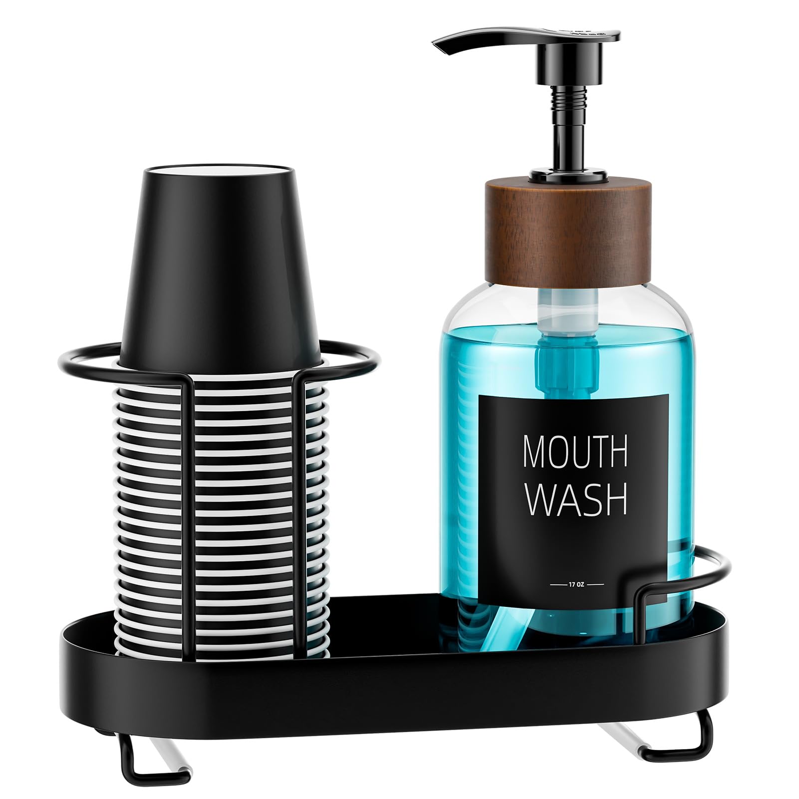 Amazon.com: Glass Mouthwash Dispenser for Bathroom,Mouth Wash Pump ...