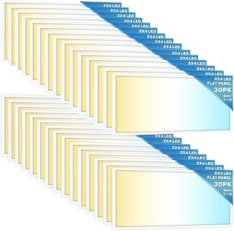 Sunco 30 Pack 2x4 LED Flat Panel Light Drop Ceiling Office Shop ...