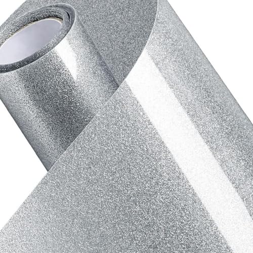 DINOVIN | Silver Glitter HTV Vinyl Rolls | Heat Transfer Vinyl | 20inch ...