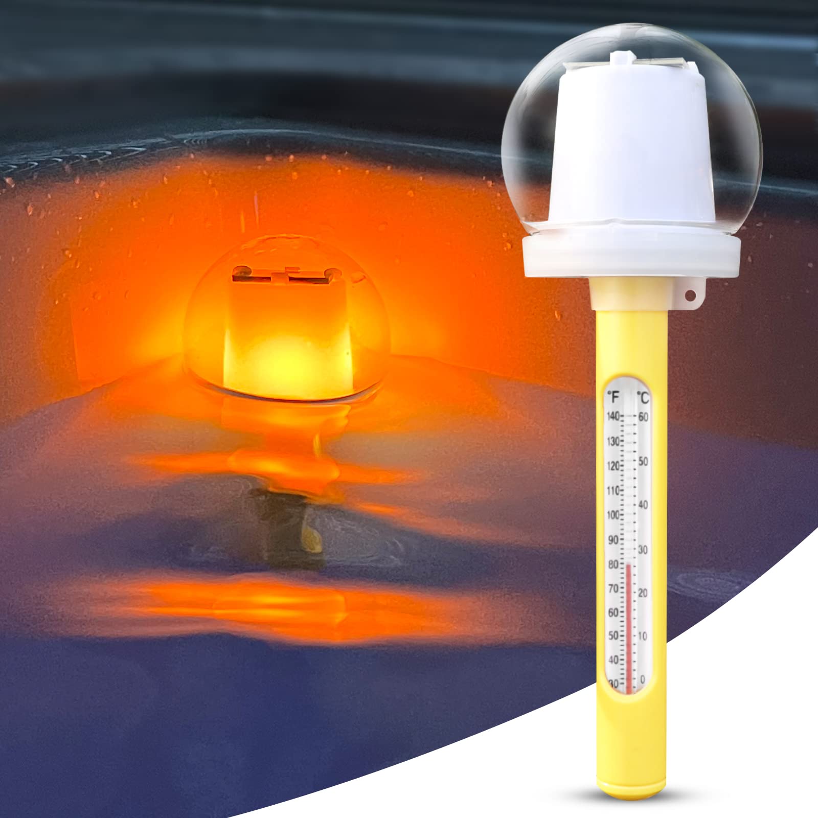 Amazon.com: LanBlu Floating Pool Thermometer, Solar Flame Water ...