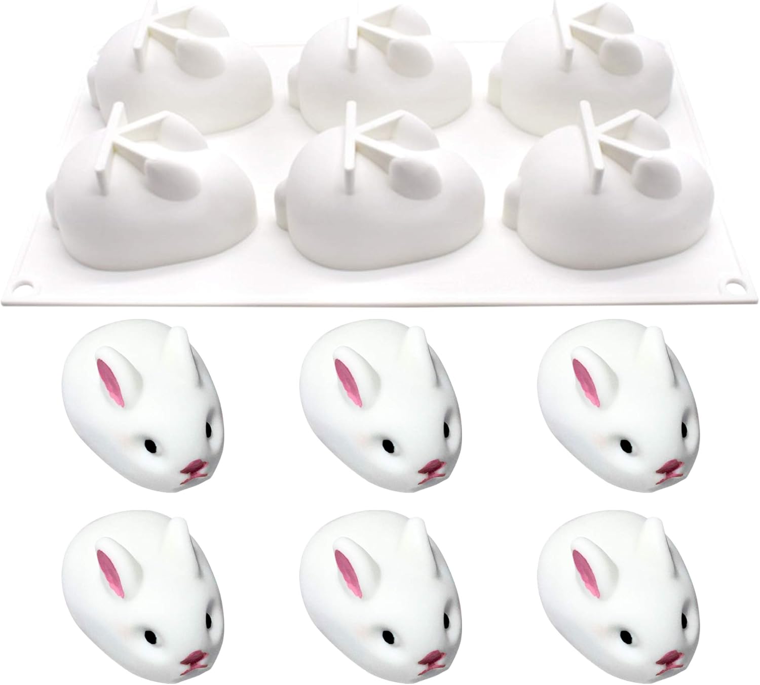 Amazon.com: Silicone Bunny Mold- Easter Silicone Molds for Chocolate ...