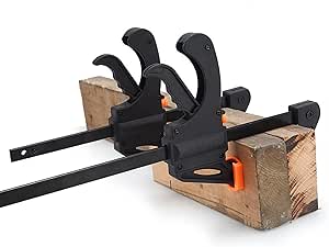 Amazon.co.jp: 4" 3/4/5pcs Woodworking Bar F Clamp Clip Hard Grip Quick ...