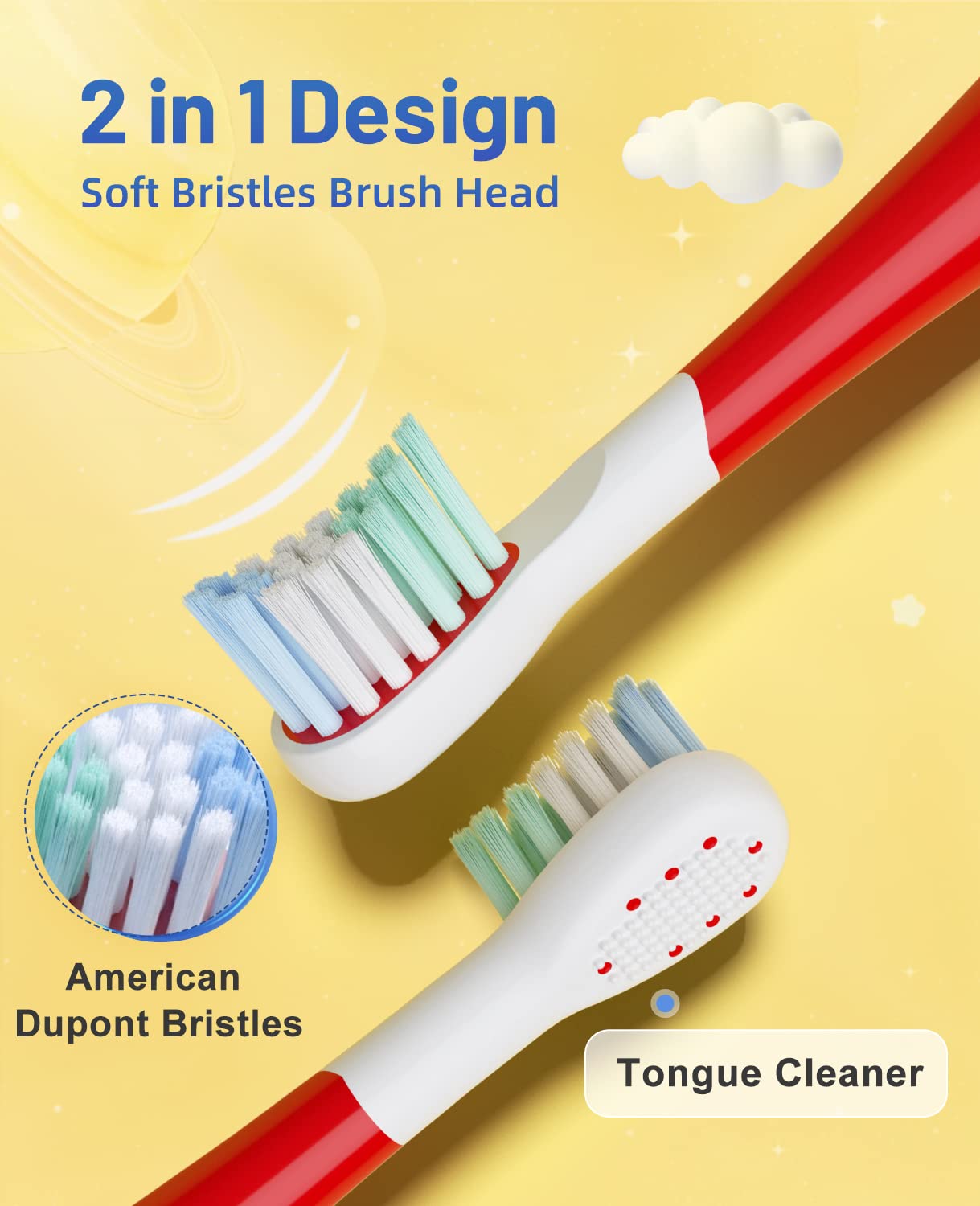 Snapklik.com : JTF Kids Electric Toothbrush-for Ages 3-12, Rechargeable ...