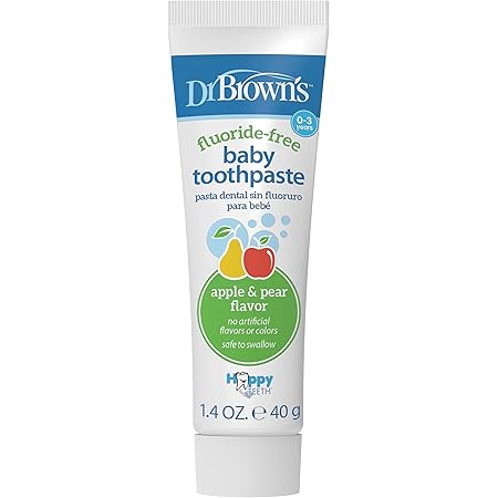 Amazon.com: Dr. Brown's Fluoride-Free Baby Toothpaste, Safe to Swallow ...