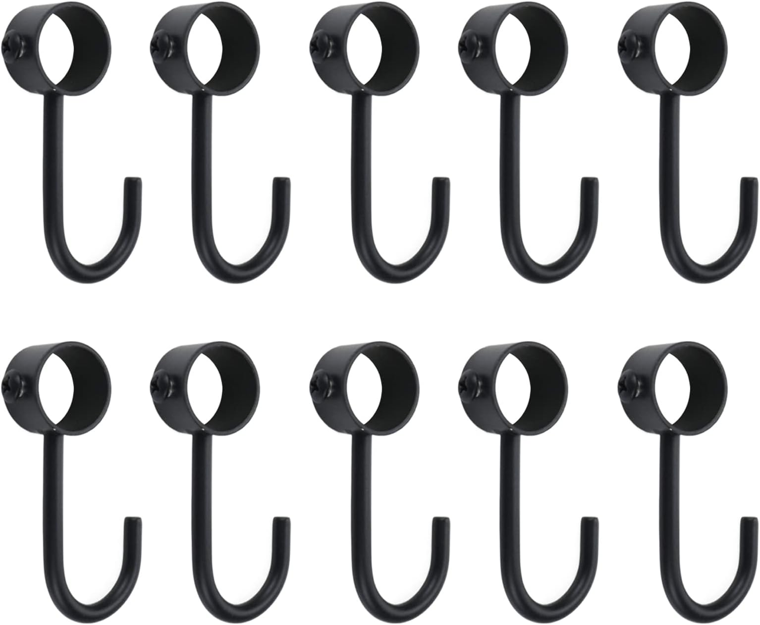 Rannb Pipe Rod Hooks Fit 3/4" Dia Rod Closet Rod Hooks Black Tube Rod ...