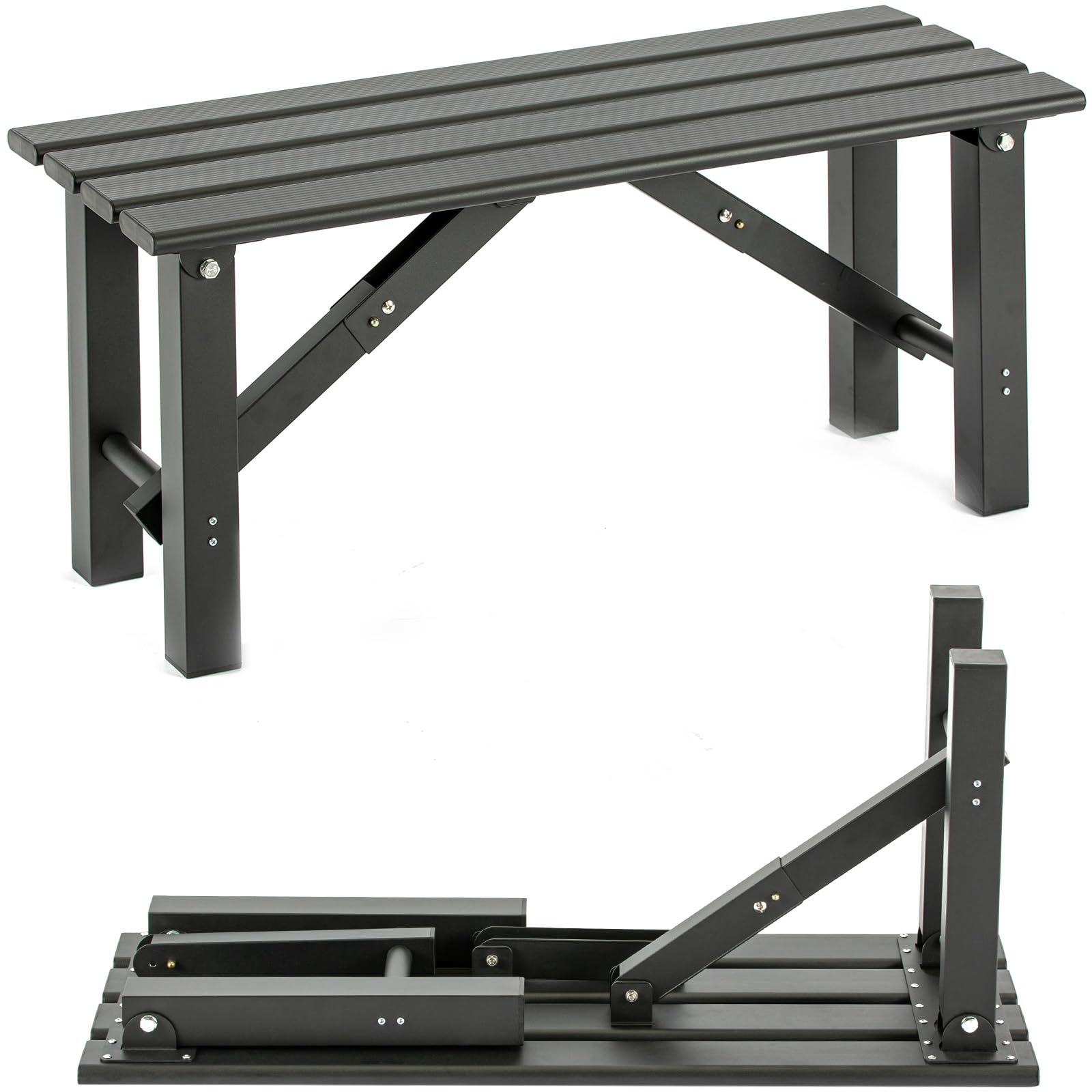 Amazon.com : TECSPACE 35″ Aluminum Folding Bench Seat, All Weather ...