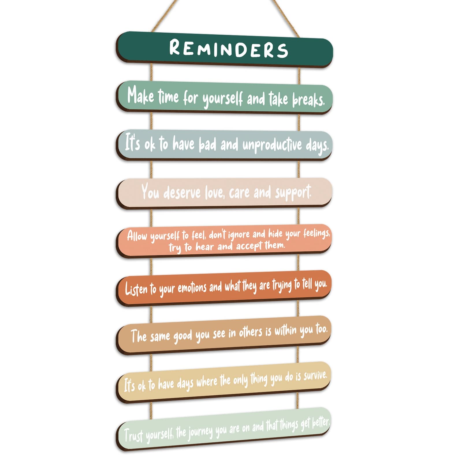 Amazon.com: Mental Health Reminders Wall Decors Wooden Hanging Wall Art ...