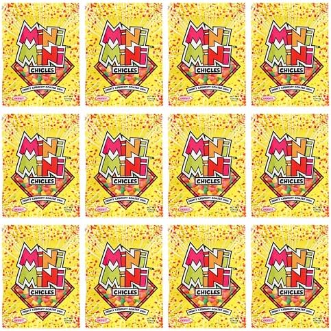 Amazon.com : Mini Mini Chicles, Pack of 12, Fruity Crunchy Coated Gum ...