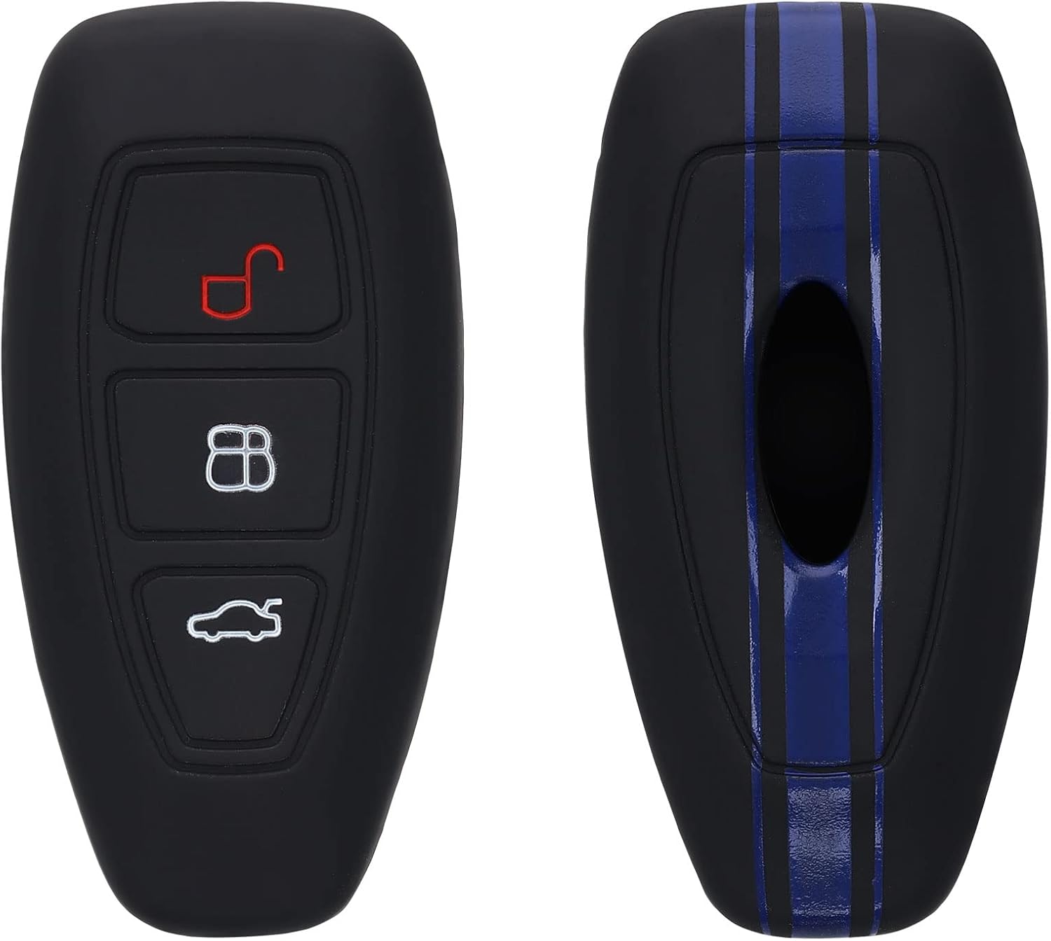 kwmobile Silicone Key Fob Cover Compatible with Ford 3 Button Car Key ...