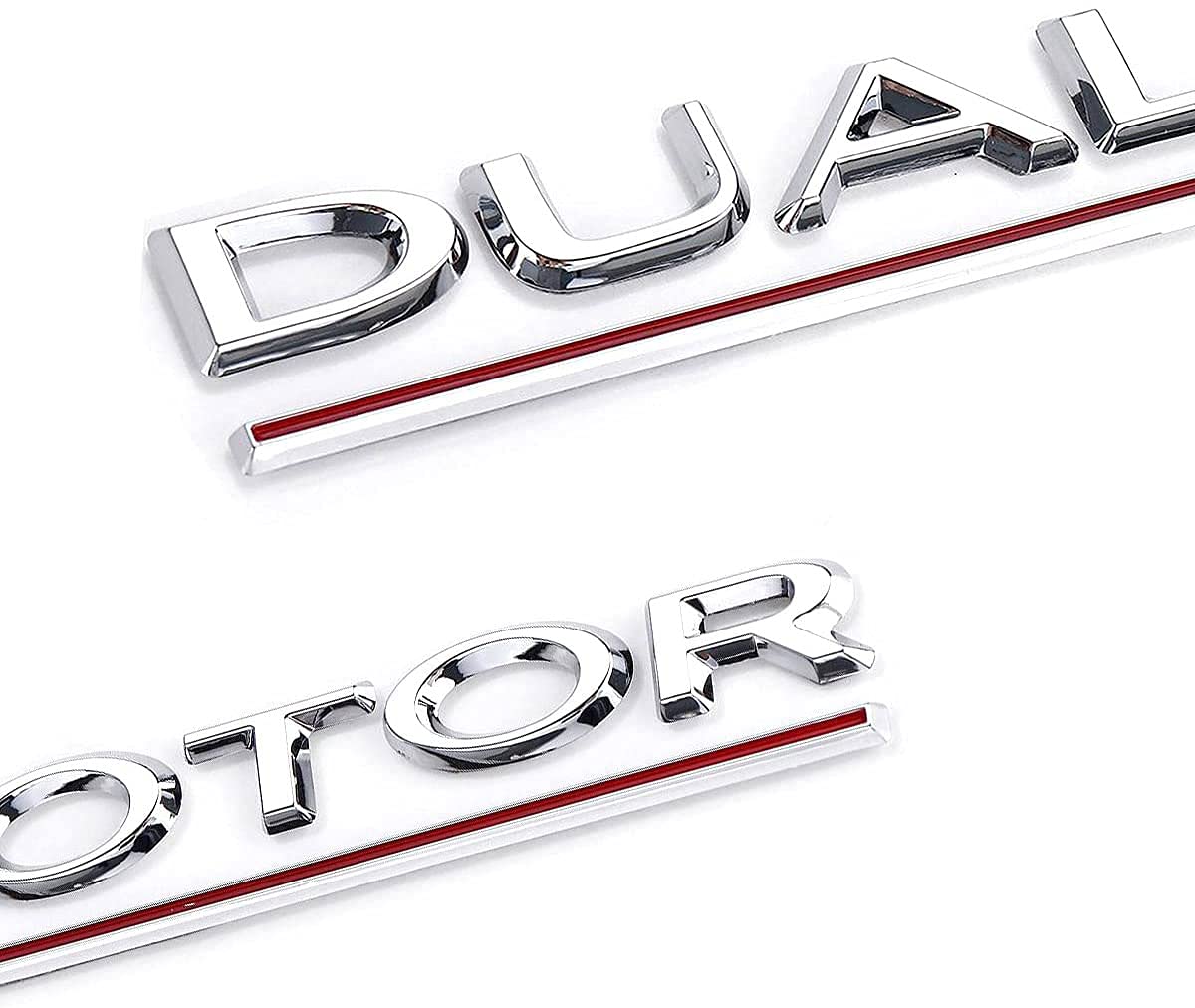 WEIWAN Fit Dual Motor Underlined Letters Emblem 3D Metal Car Rear Trunk ...