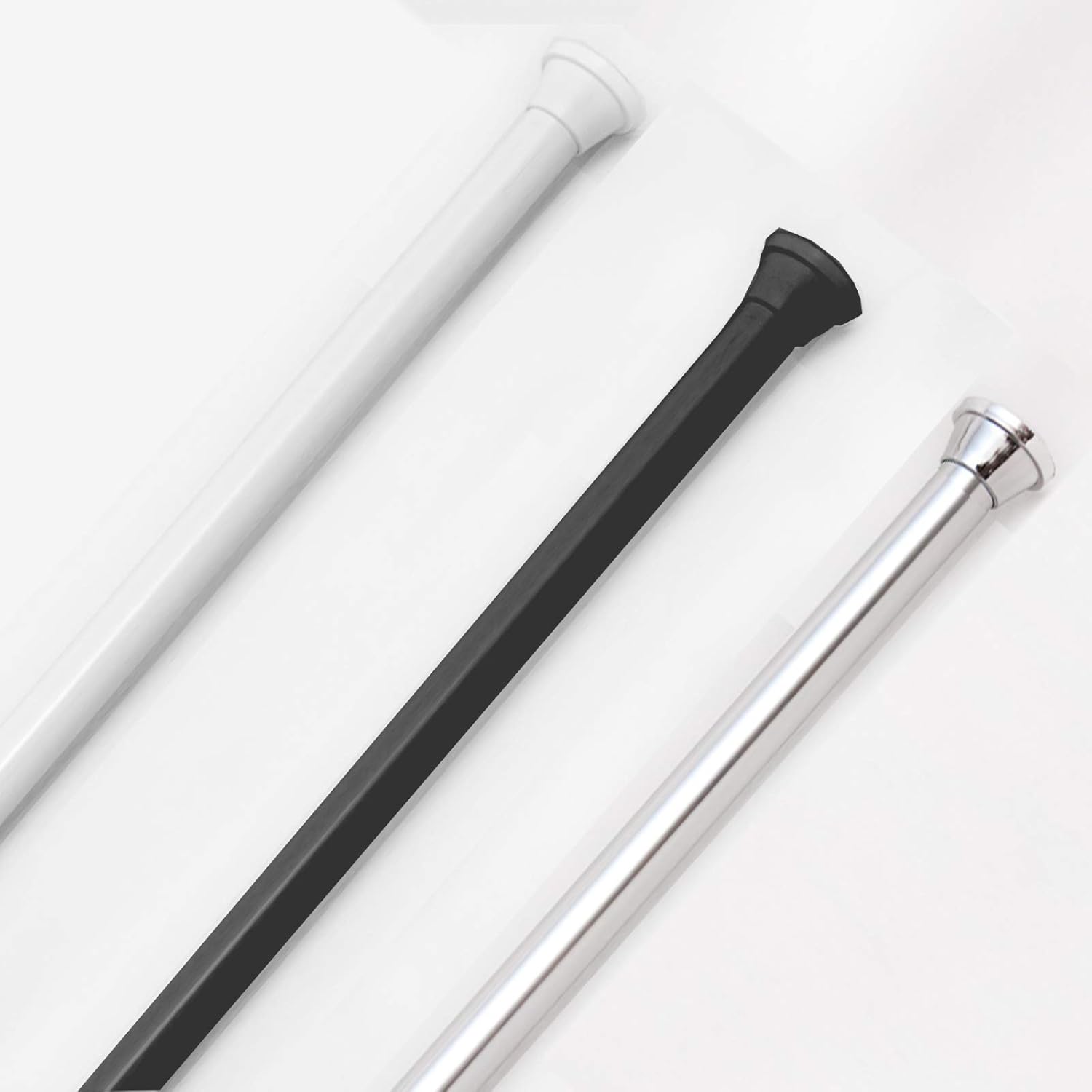 Extendable Spring Loaded Shower Curtain Pole/Rod/Rail 190-300cm (74 ...