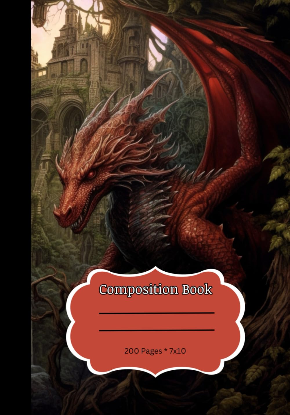 Composition Notebook: Fantasy Dragon Notebook, College Ruled, 7x10 with ...