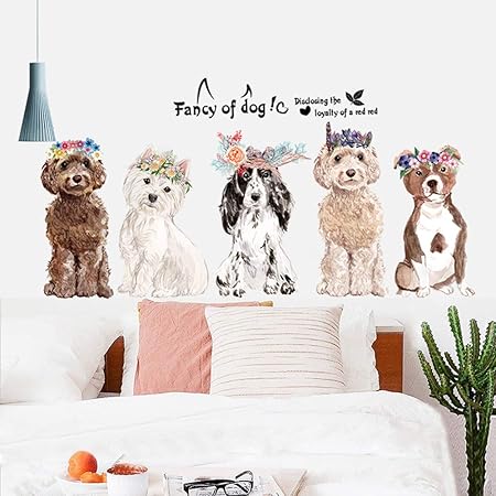 17PCS Dogs Wall Sticker 3D Pet Stickers for Kids Wall Decals Living ...