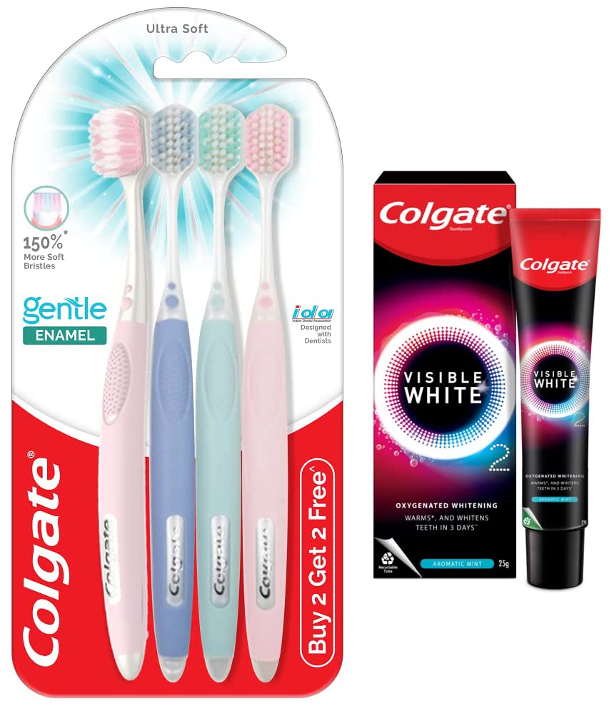 Buy Colgate Gentle Enamel Ultra Soft Bristles Manual Toothbrush for ...