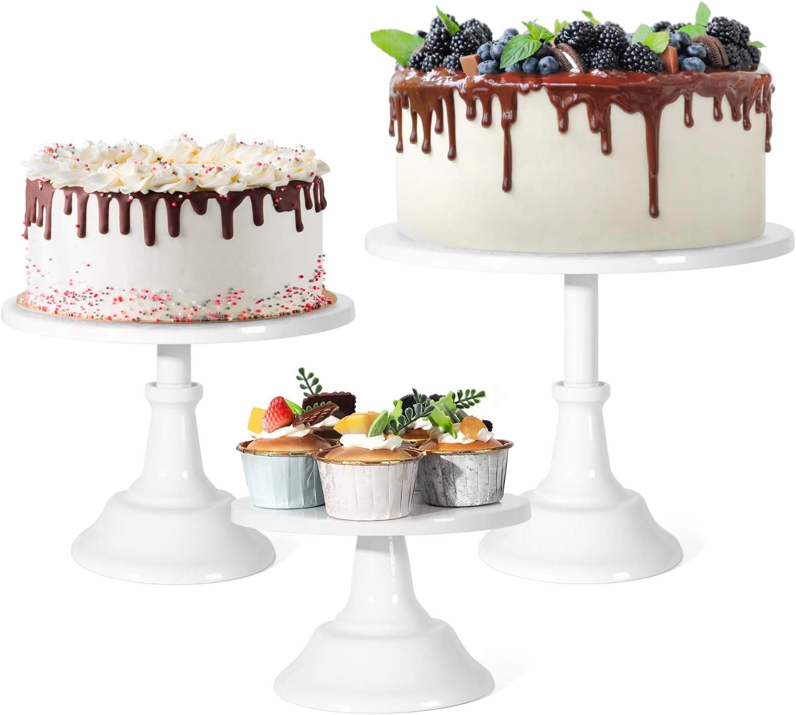 Amazon.com: Acrylic Cake Stand, 3PCS Clear Round Cupcake Stands for ...