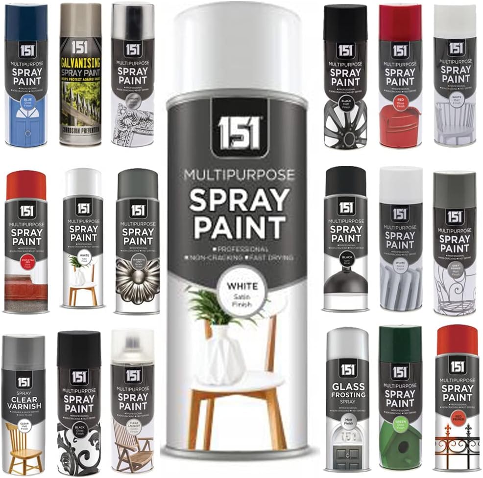 Multi-Purpose White Satin Spray Paint 400ml, Professional Quality ...