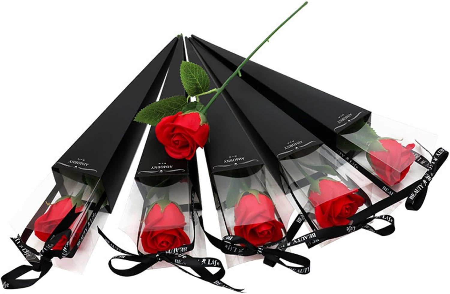 Amazon.com: Enorteen 30 Pcs Single Roses Flower Gift Bags Flower ...
