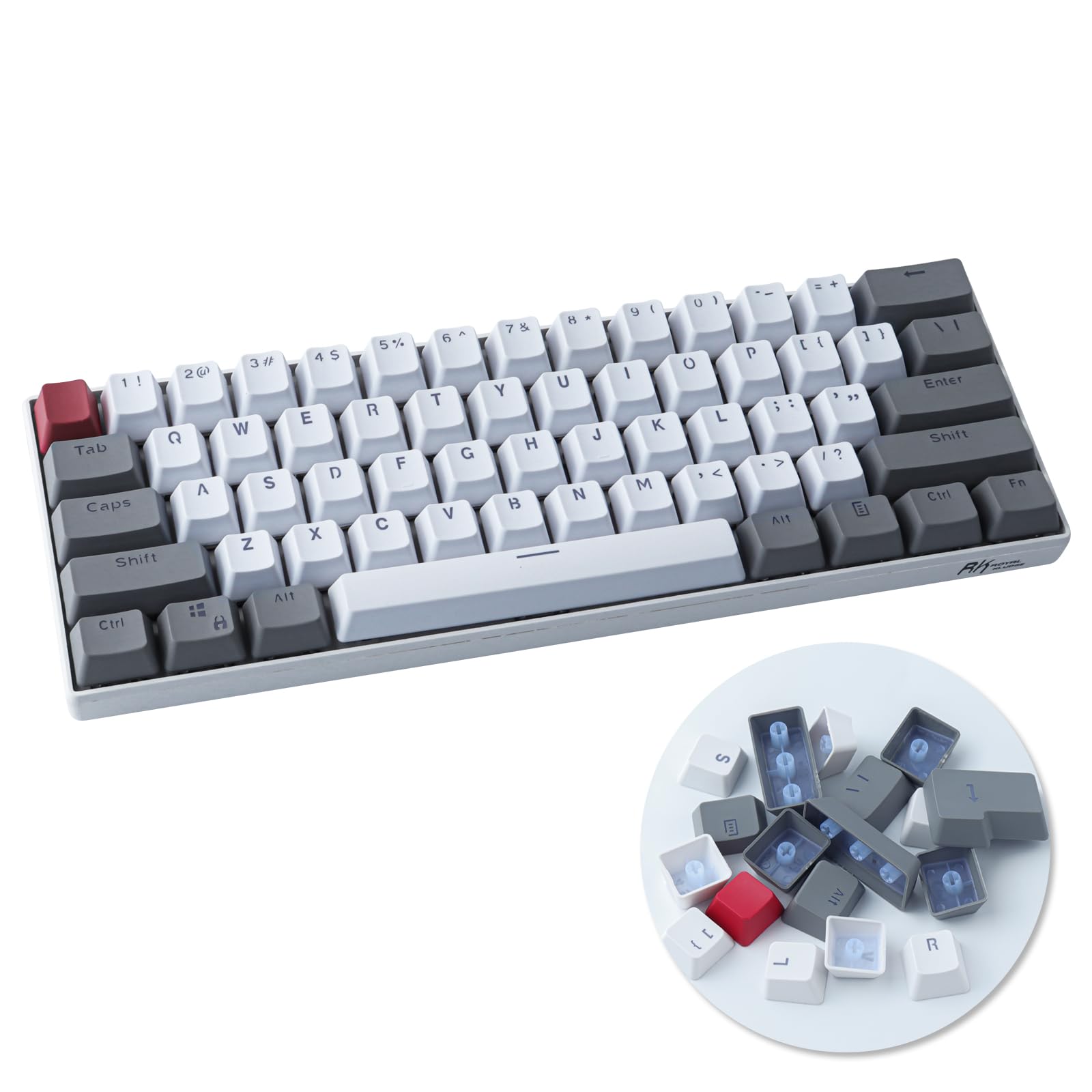 Sunzit Keycaps, 61 Keycaps Backlight Two-Color Mechanical Keypad PBT ...