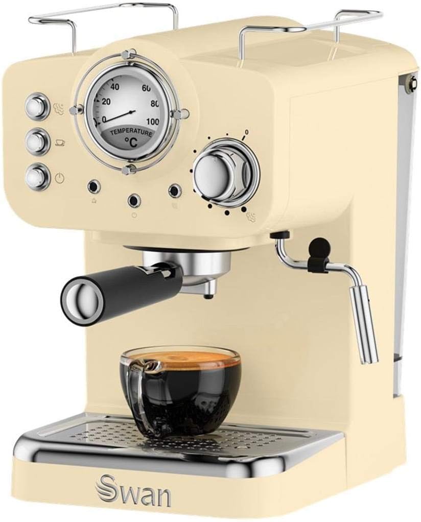 Swan SK22110CN Retro Espresso Coffee Machine with Milk Frother, Steam ...