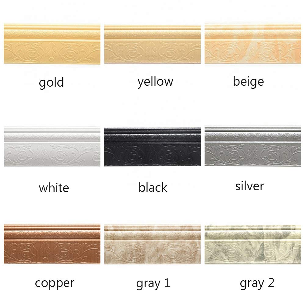 90.55"/Rol 3D Relief Baseboard Sticker for Living Room Bathroom, Wall ...