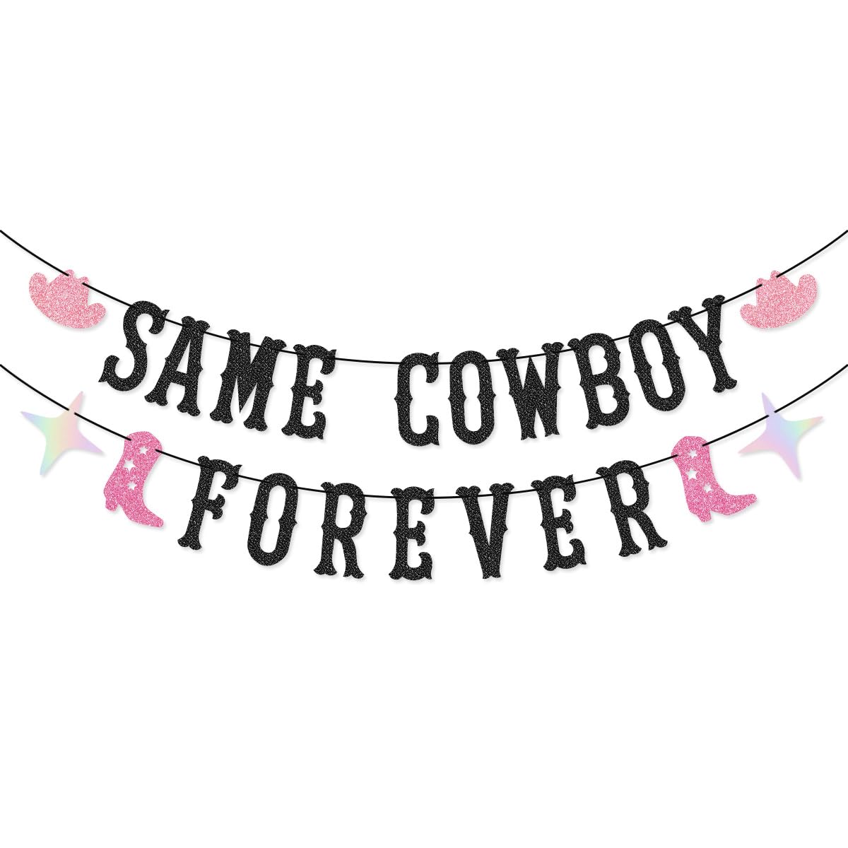 Amazon.com: Same Cowboy Forever Banner for Western Cowgirl, Last Rodeo ...