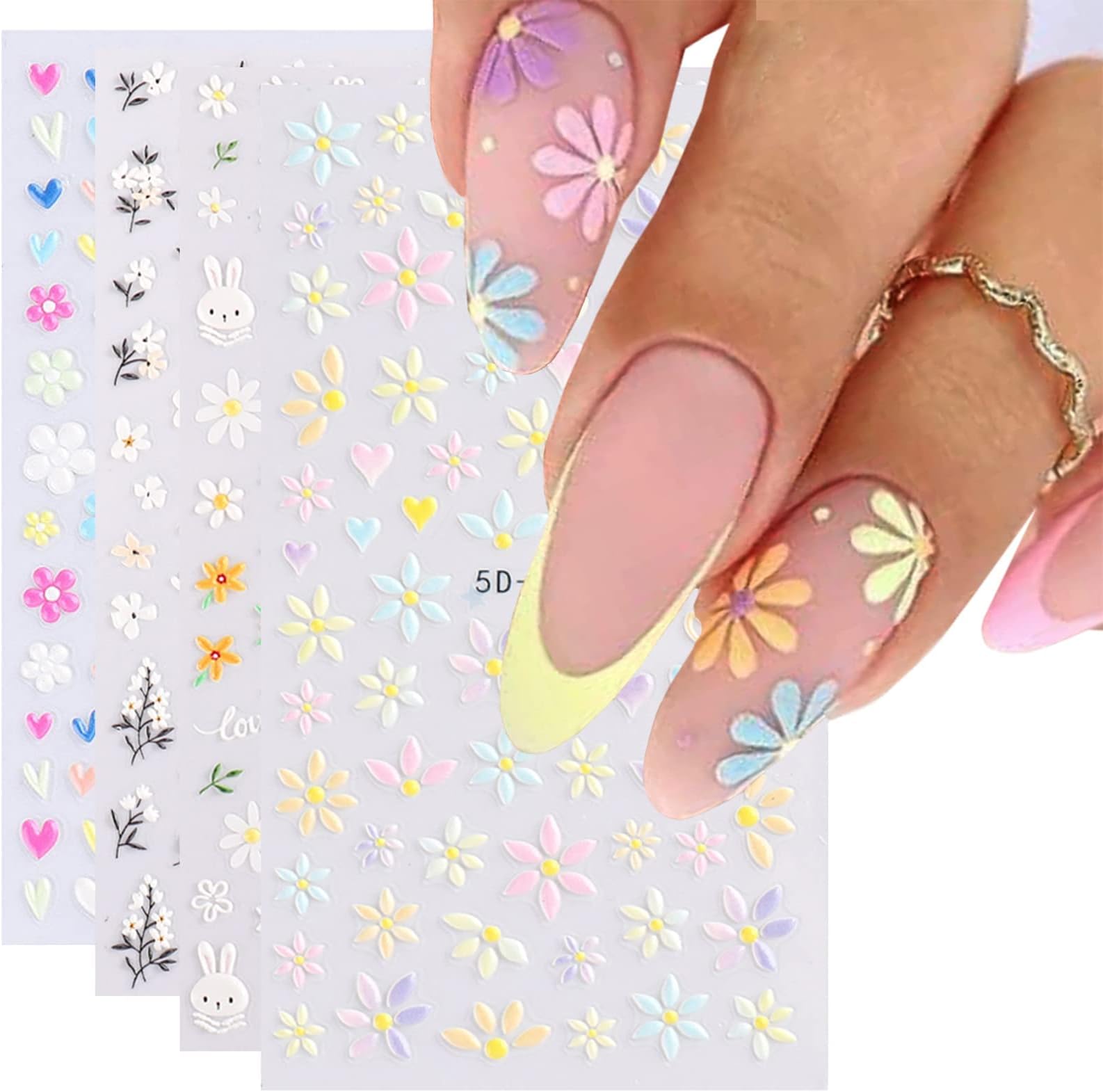 Amazon.com: IDDFEVE 18 Sheets Kids Nail Stickers, Cute Nail Decals for ...