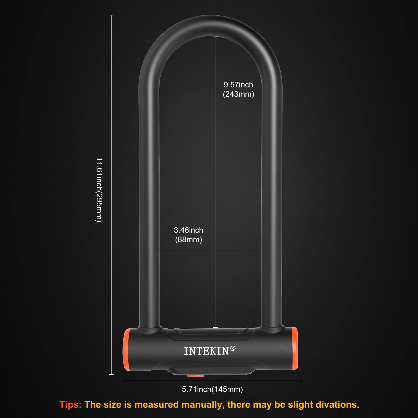 Snapklik.com : INTEKIN Bike U Lock Heavy Duty Bike Lock Bicycle Lock ...