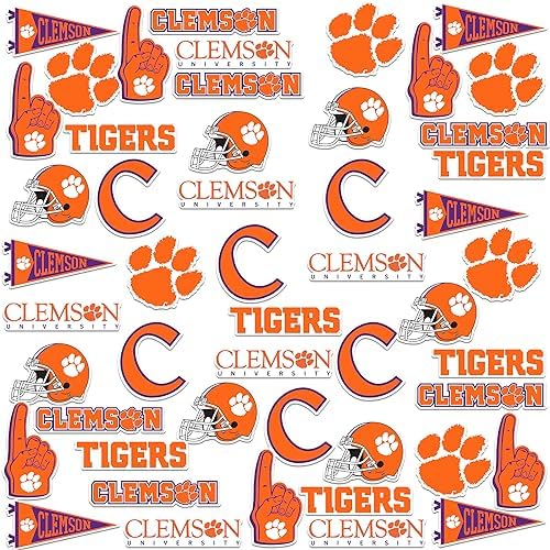 Amazon.com: Clemson University Vinyl Sticker Pack – 50 Waterproof ...