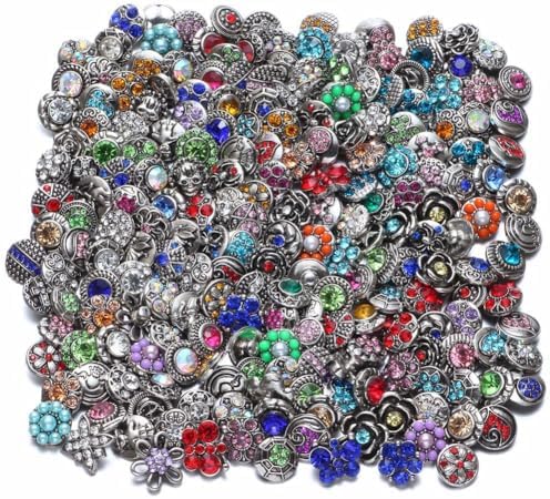 Amazon.com: SUNNYCLUE 1 Box 48Pcs Snap Jewelry Charms 18mm Glass Snap ...