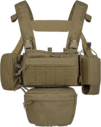 BOMTURN Tactical Chest Rig Waterproof Micro Chest Rigs 1000D Adjustable ...