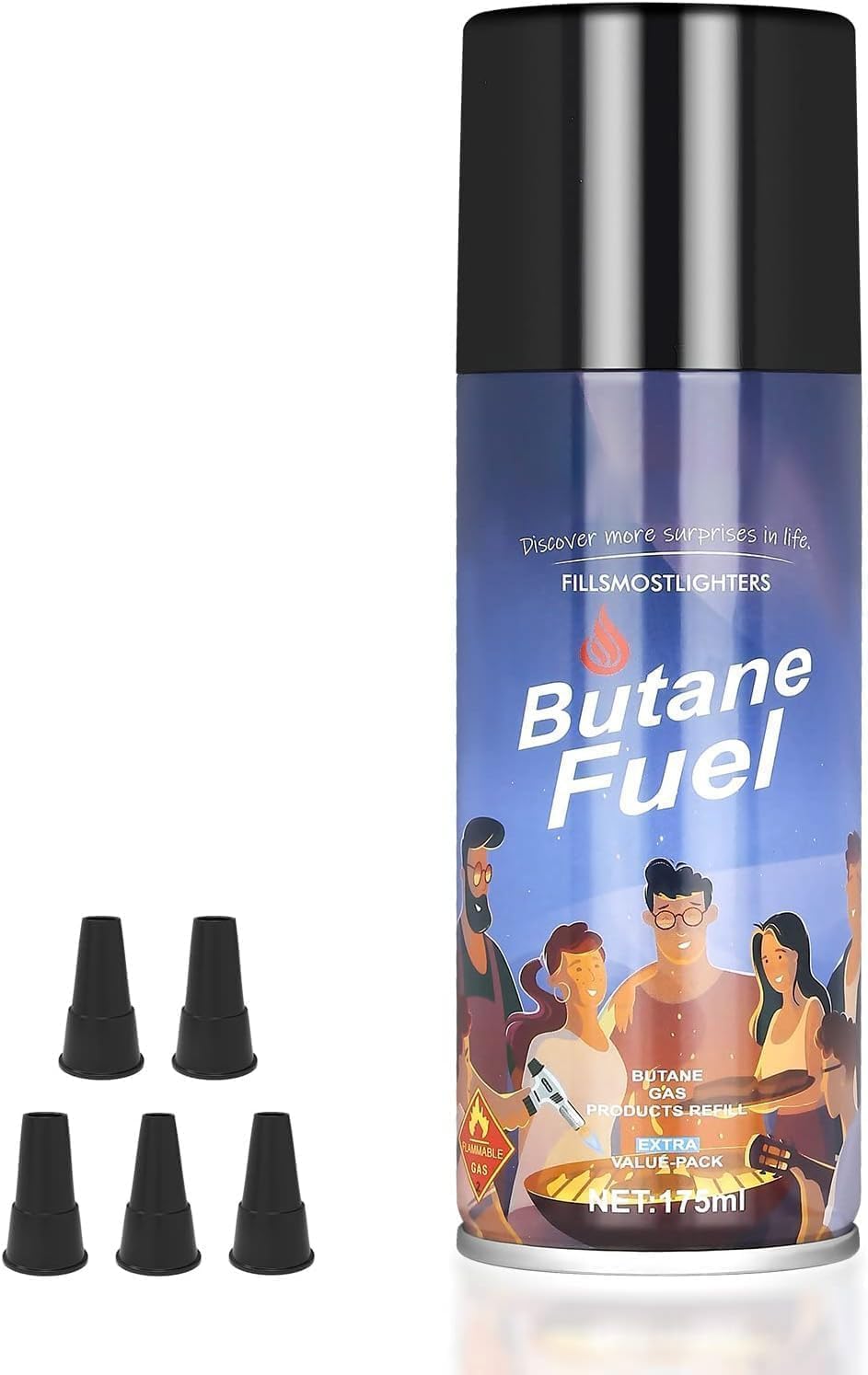 Amazon.com: Premium Butane Fuel, 175 ml, 99.99% Pure Butane Lighter ...