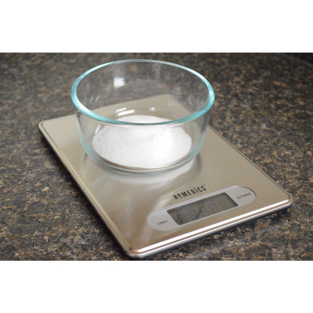 HoMedics Ultra Thin Stainless Steel Digital Kitchen Scale KS-500 User ...
