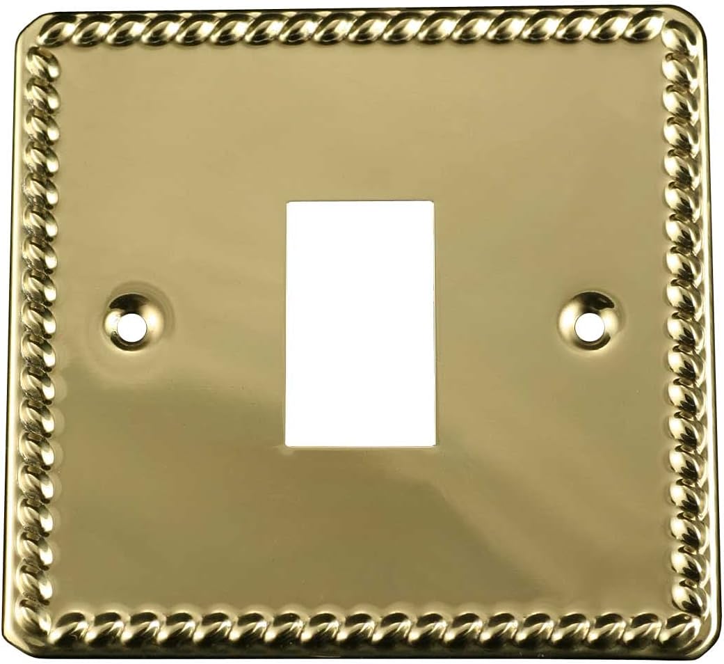 ElekTek Brass Georgian Rope Single Light Switch Polished Metal Cover ...