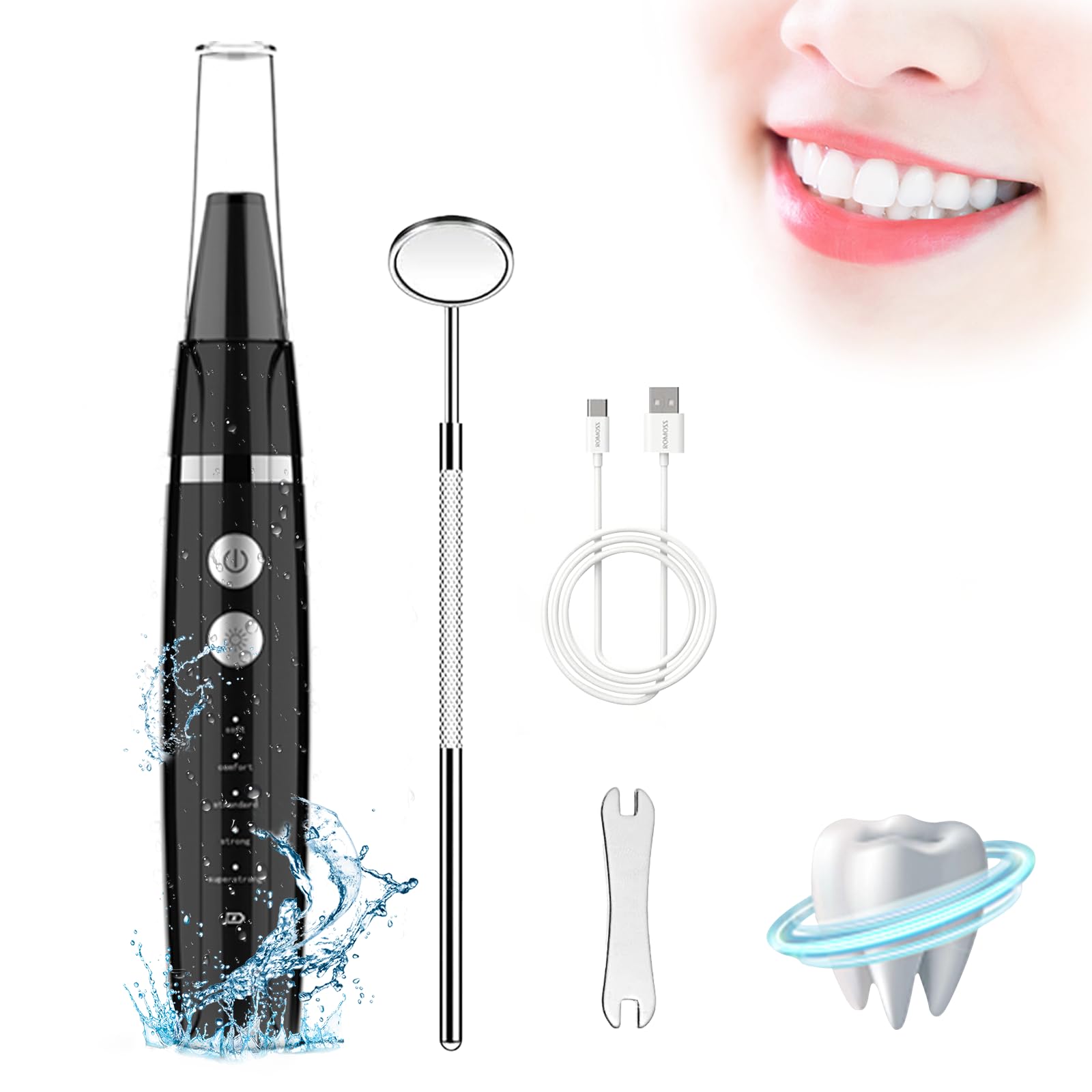 Plaque Remover for Teeth, Teeth Cleaning Plaque Removal with 5 Working ...