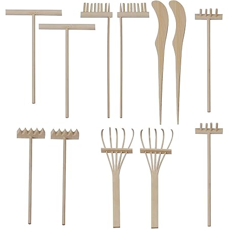 Amazon.com : 8Pcs Mini Zen Sand Rake Bamboo Rakes Tool Meditation Zen ...