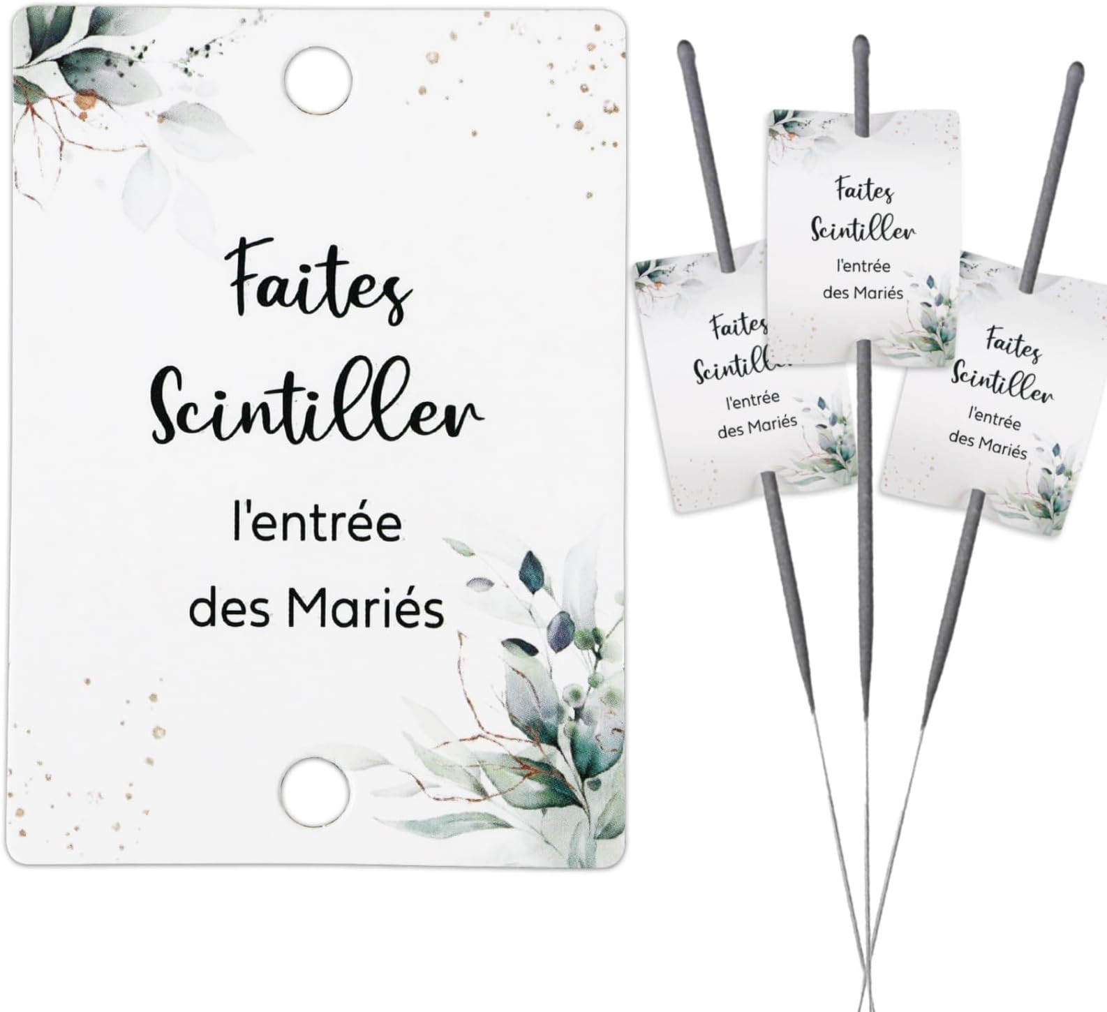 100Pcs Étiquette pour Cierge Magique Mariage “Faites scintiller l ...