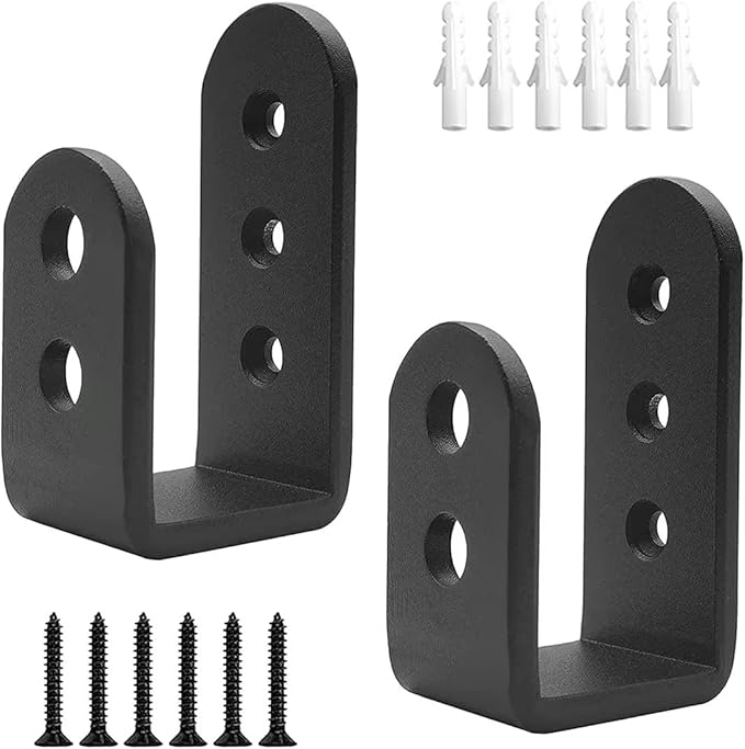 2 Pcs Door Barricade Brackets, Door Barricade Clamps U Brackets, U ...